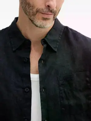Guess Embroidered-pocket Linen Shirt
