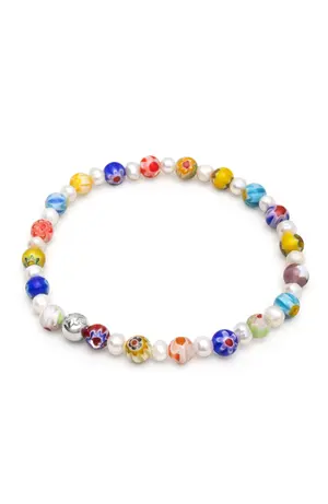 NIALAYA JEWELRY Pearl And Glass Bead Wristband - Multicolor