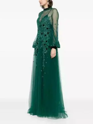 SAIID KOBEISY Embroidered Tulle Dress