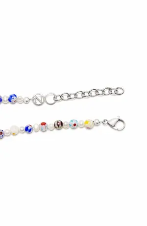 NIALAYA JEWELRY Pearl Necklace With Glass Beads
