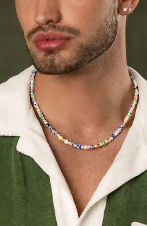 NIALAYA JEWELRY Pearl Necklace With Glass Beads