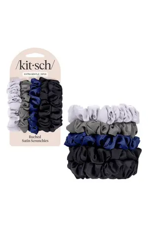 KITSCH 5-pack Satin Scrunchies - Midnight