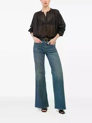 NILI LOTAN Embroidered Balloon-sleeve Blouse