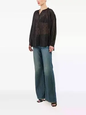 NILI LOTAN Embroidered Balloon-sleeve Blouse