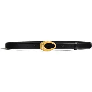 Khaite Olivia Leather Belt - Black 200
