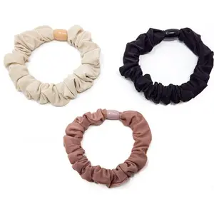 PUTTISU 3-piece Bead Core Elastic Scrunchie Set - Nude & Neutral Tones