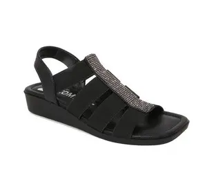 NINETY UNION Elastic Straps Low Wedge Sandal - Tan