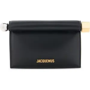 Jacquemus La Petite Pochette Rond Carré Leather Clutch - Black