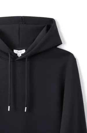 REISS Fabien Double-knit Hoodie - Navy Blue