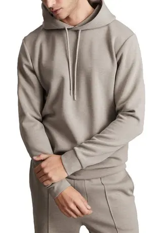 REISS Fabien Double-knit Hoodie - Taupe