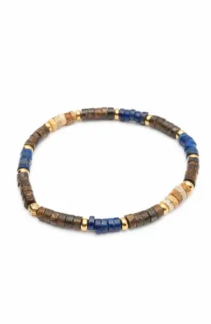 NIALAYA JEWELRY Heishi Beaded Wristband - Brown