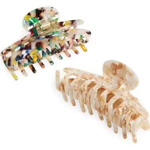 Tasha Assorted 2-pack Claw Clips - Beige Multi