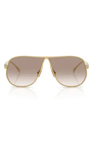 Miu Miu 66mm Oversized Aviator Sunglasses - Gold/clear Gradient Brown