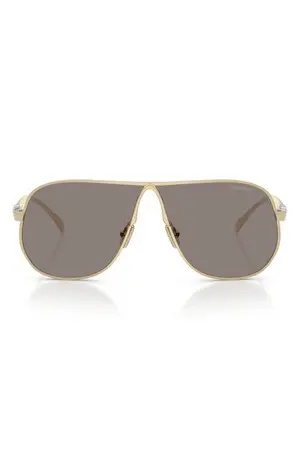 Miu Miu 66mm Oversized Aviator Sunglasses - Pale Gold/dark Grey
