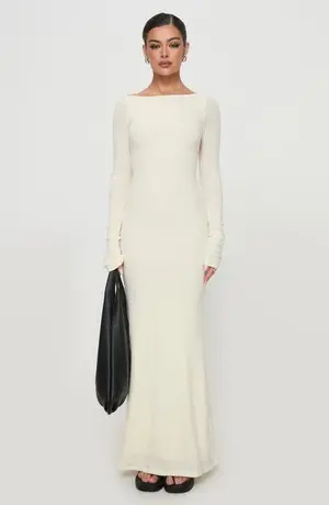 Princess Polly Long Sleeve Open Back Maxi Dress