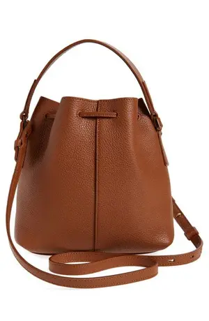 FERRAGAMO Mini Harley Leather Drawstring Bucket Bag