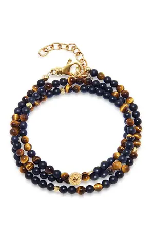 NIALAYA Mykonos Wrap-Around Bracelet Brown Tiger Eye