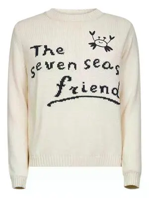 Max Mara Crab-motif Knitted Sweater - White