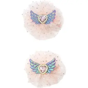 PUTTISU Angel Sparkle Wings Clip Set - Ivory Pink