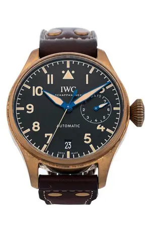 WATCHFINDER & CO. Big Pilot's Leather Strap Watch - Black