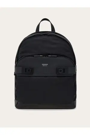 FERRAGAMO Backpack With Gancini Buckles - Black