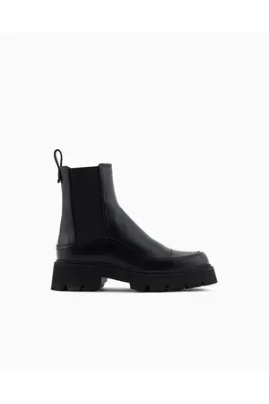 Emporio Armani Leather Beatle Boots