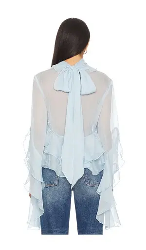 Bardot Anyssa Ruffle Blouse - Soft Blue