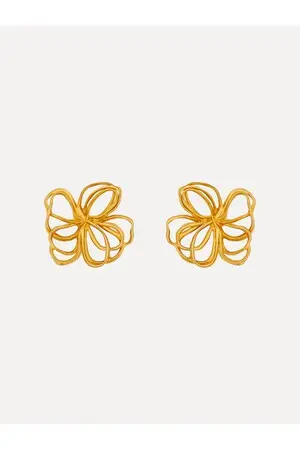 Oscar De La Renta Threaded Flower Earrings - Floral