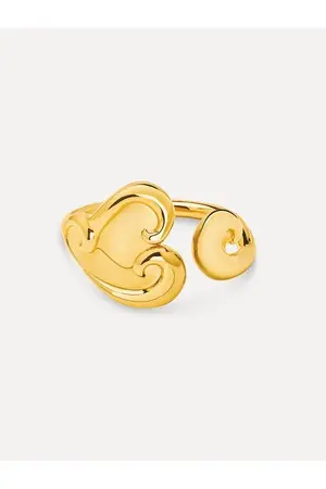 Oscar De La Renta Swirl Heart Cuff Bracelet - Gold