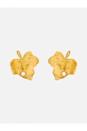 Oscar De La Renta Ivy Leaf Clip-on Earrings - Gold