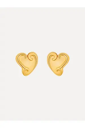 Oscar De La Renta Swirl Heart Clip-on Earrings - Gold