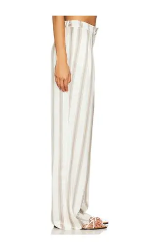 SEROYA Marlowe Satin Pant - Sand & Eggshell