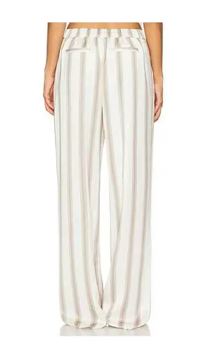 SEROYA Marlowe Satin Pant - Sand & Eggshell