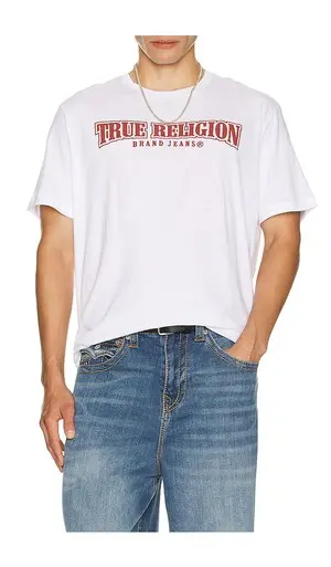 True Religion Logo Tee In White