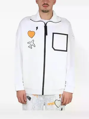 BOSS Graphic-patch Zip-up Sweatshirt - White