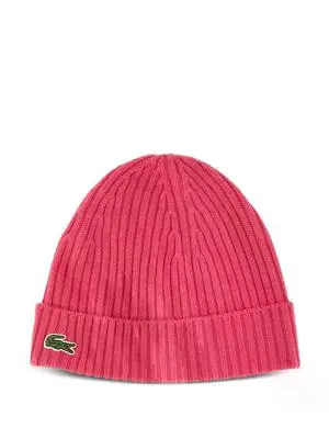 Lacoste Ribbed-Knit Beanie Pink