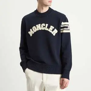 Moncler Logo Crew Neck Cotton Knitwear