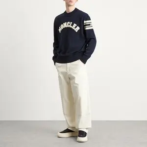 Moncler Logo Crew Neck Cotton Knitwear