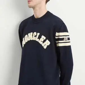Moncler Logo Crew Neck Cotton Knitwear