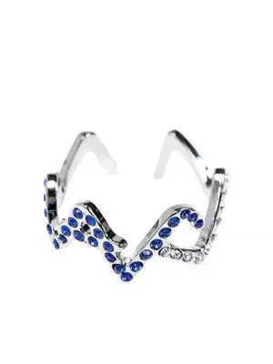 Marni Crystal-embellished Open Ring - Blue