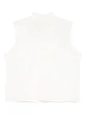 MAZZARELLI Sleeveless Mock-neck Top - White