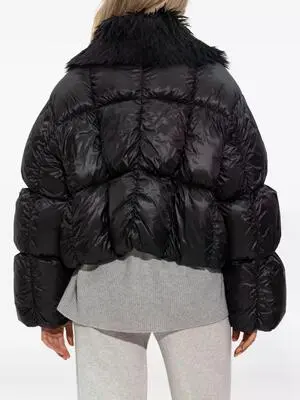 JIL SANDER Quilted Jacket With Removable Faux-fur Collar - Black