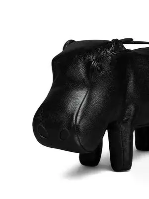 Thom Browne Hippo Bag In Pebble Grain Leather - Black