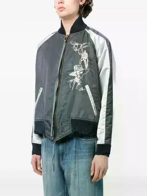 GREG LAUREN Embroidered Bomber Jacket