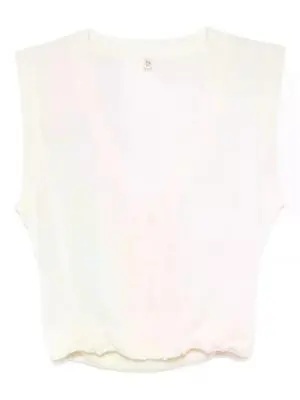 R13 V-neck Cropped Vest - Neutrals