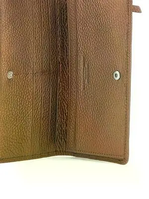 GIANNI CHIARINI Metallic-finish Leather Wallet
