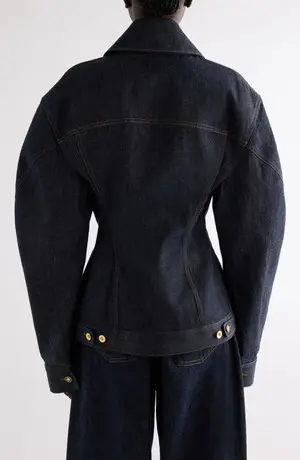 Givenchy Cocoon Waisted Denim Jacket - Dark Blue
