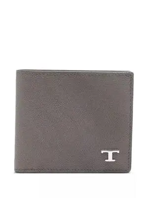 TOD'S Logo-plaque Leather Wallet - Grey
