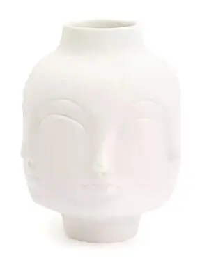 Jonathan Adler Dora Maar Embossed-face Vase - White/beige