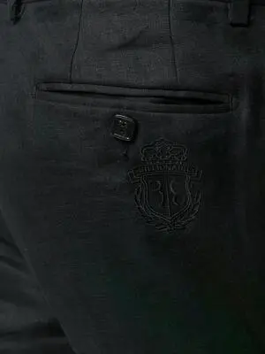 BILLIONAIRE Embroidered Crest Tailored Trousers